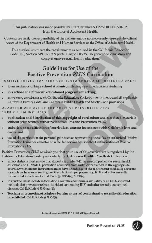 High School - Positive Prevention Plus