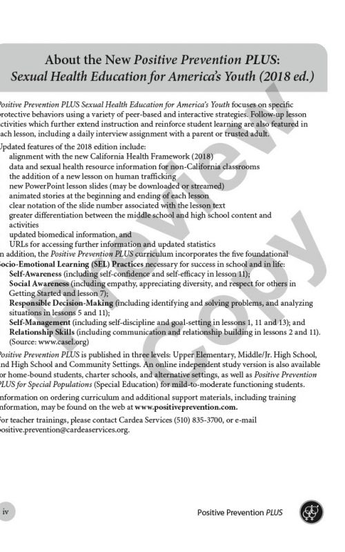 High School - Positive Prevention Plus